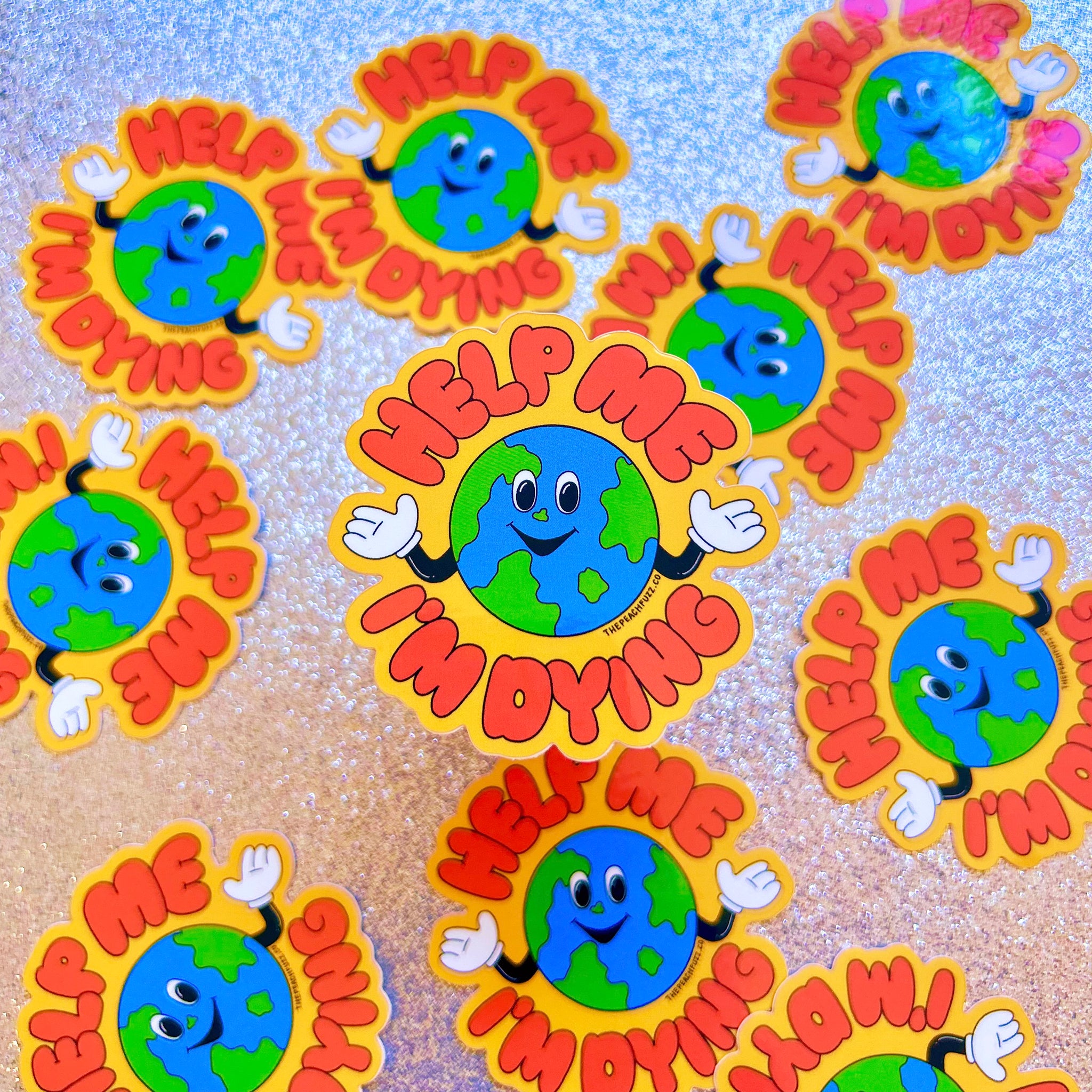 Help Me, I’m Dying Sticker – The Peach Fuzz