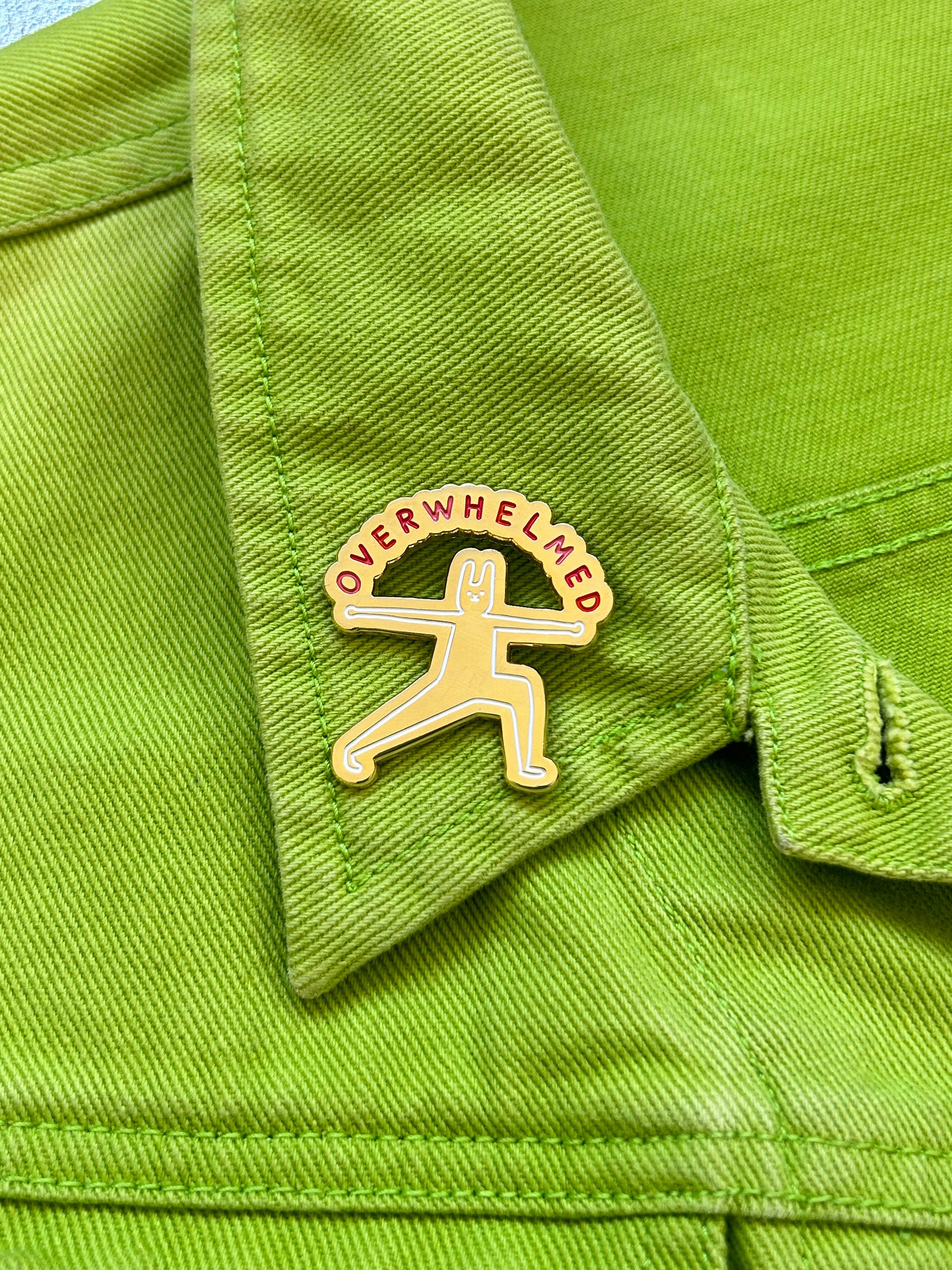 Overwhelmed Enamel Pin – The Peach Fuzz