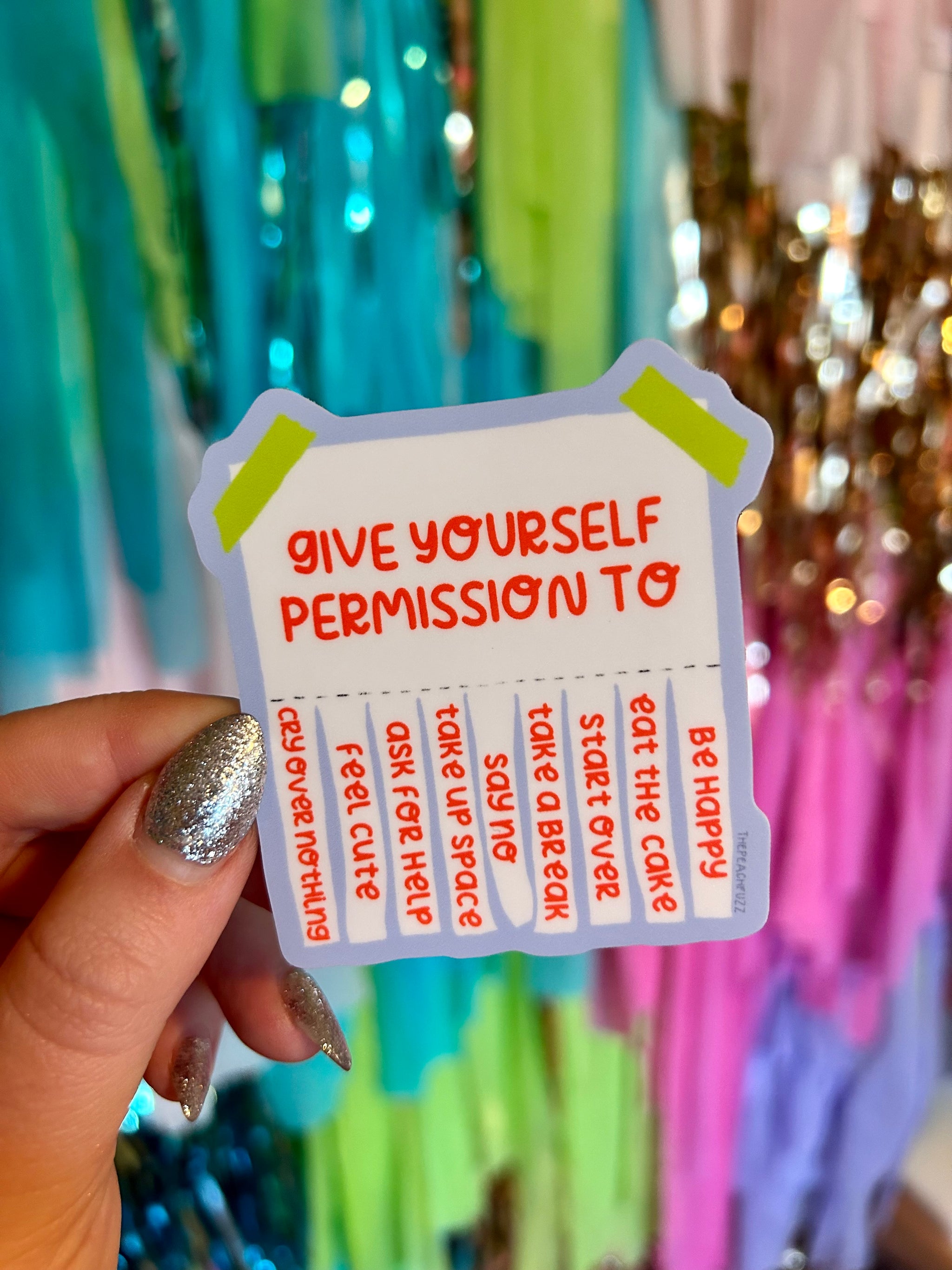 Give Yourself Permission Sticker – The Peach Fuzz