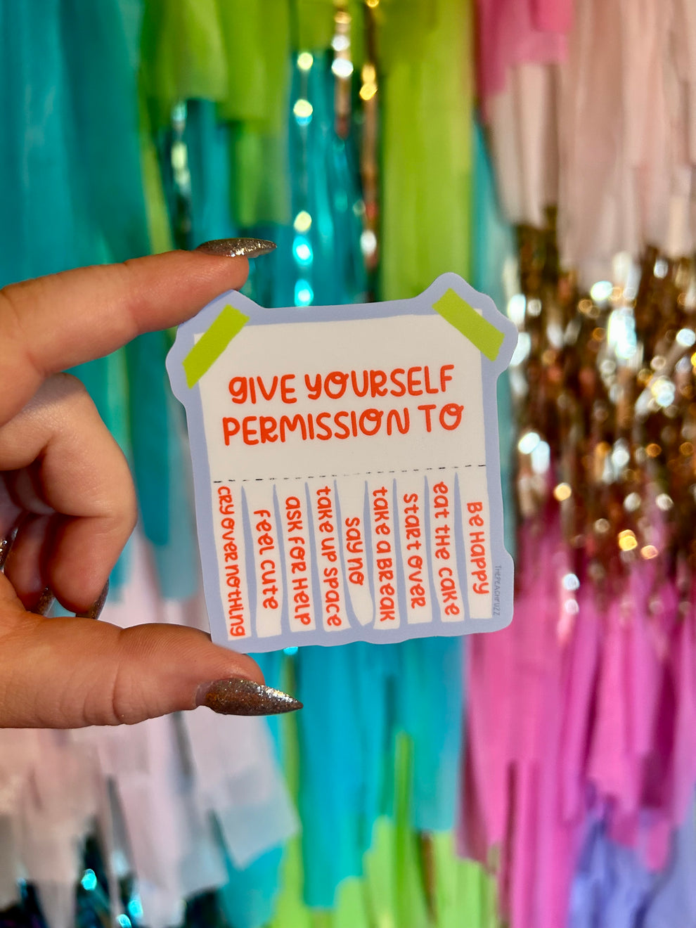 Give Yourself Permission Sticker – The Peach Fuzz